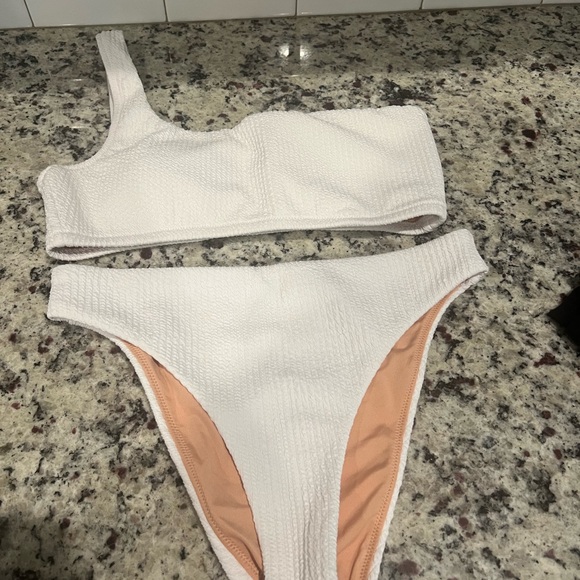 J. Crew | Swim | J Crew White Oneshoulder Bikini | Poshmark